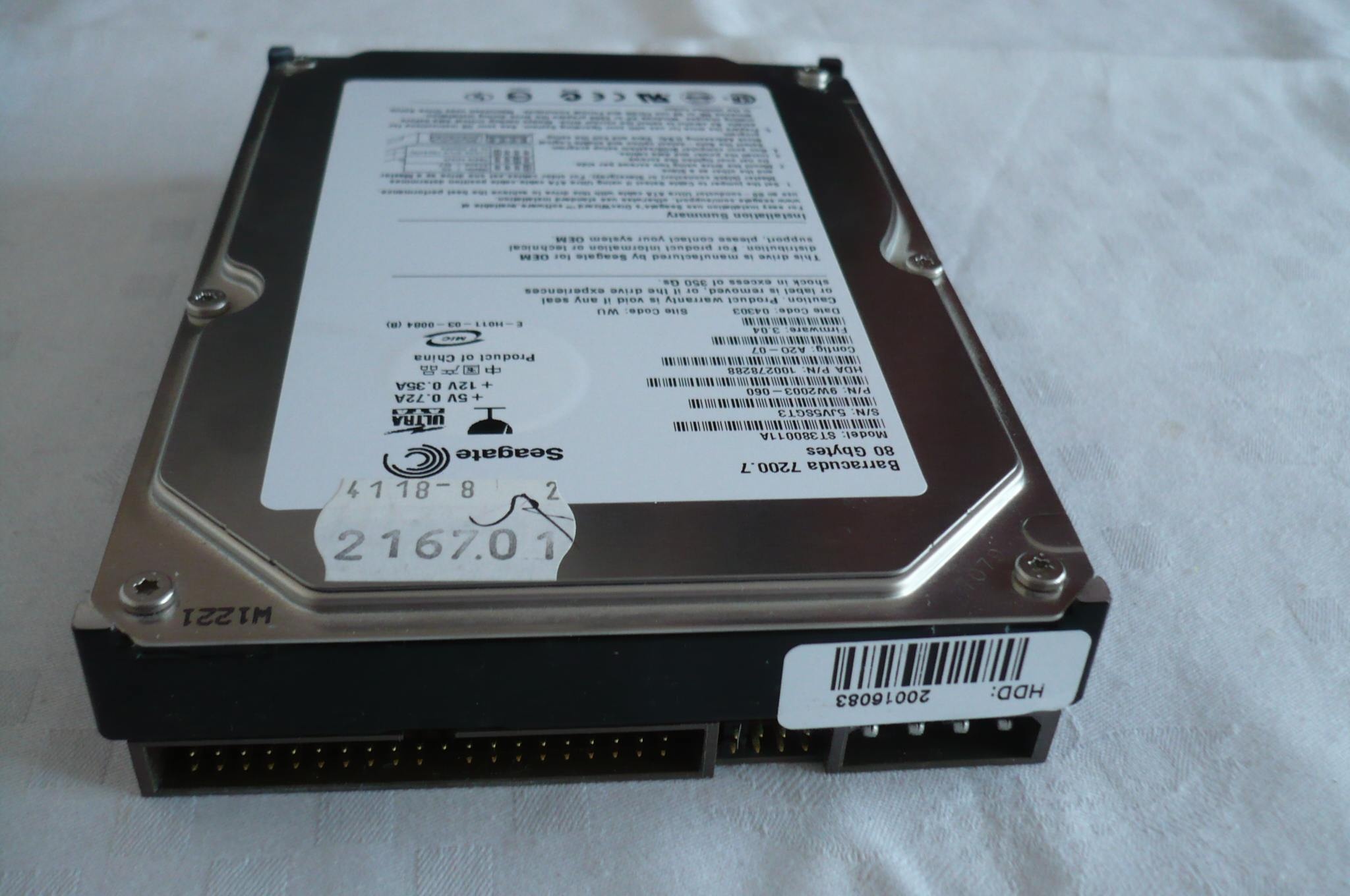 80GB ATA 3,5 SEAGATE BARRACUDA ST380011A :: PERFEKT SERWIS ART ...